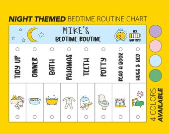 Editable Toddler Bedtime Routine Chart Printable Chore Chart for Kids ...