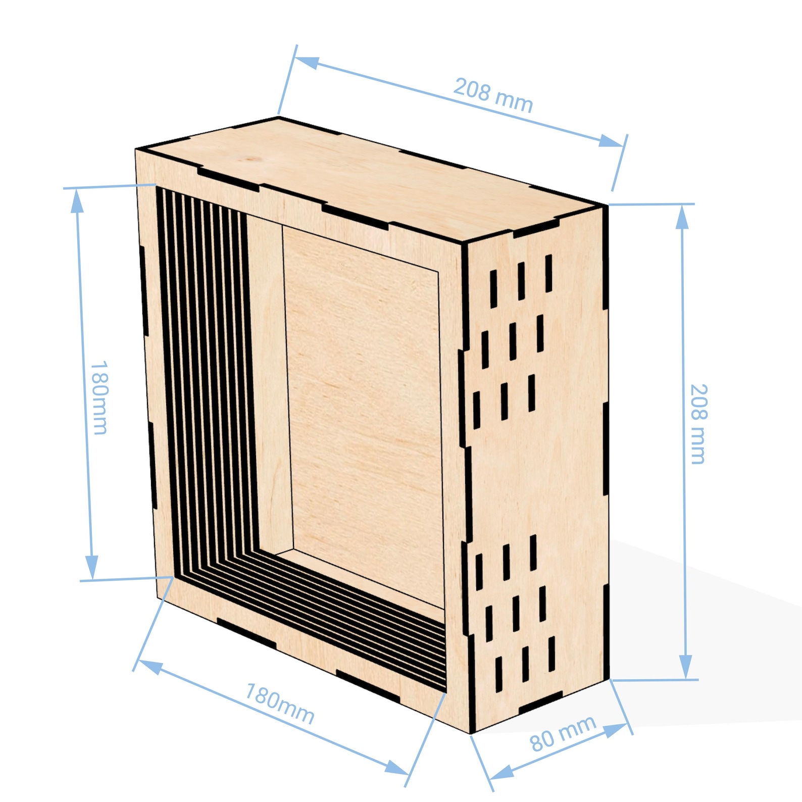 Laser Cut File of Shadow Box Frame With Spacers - 3D Light Box SVG File ...