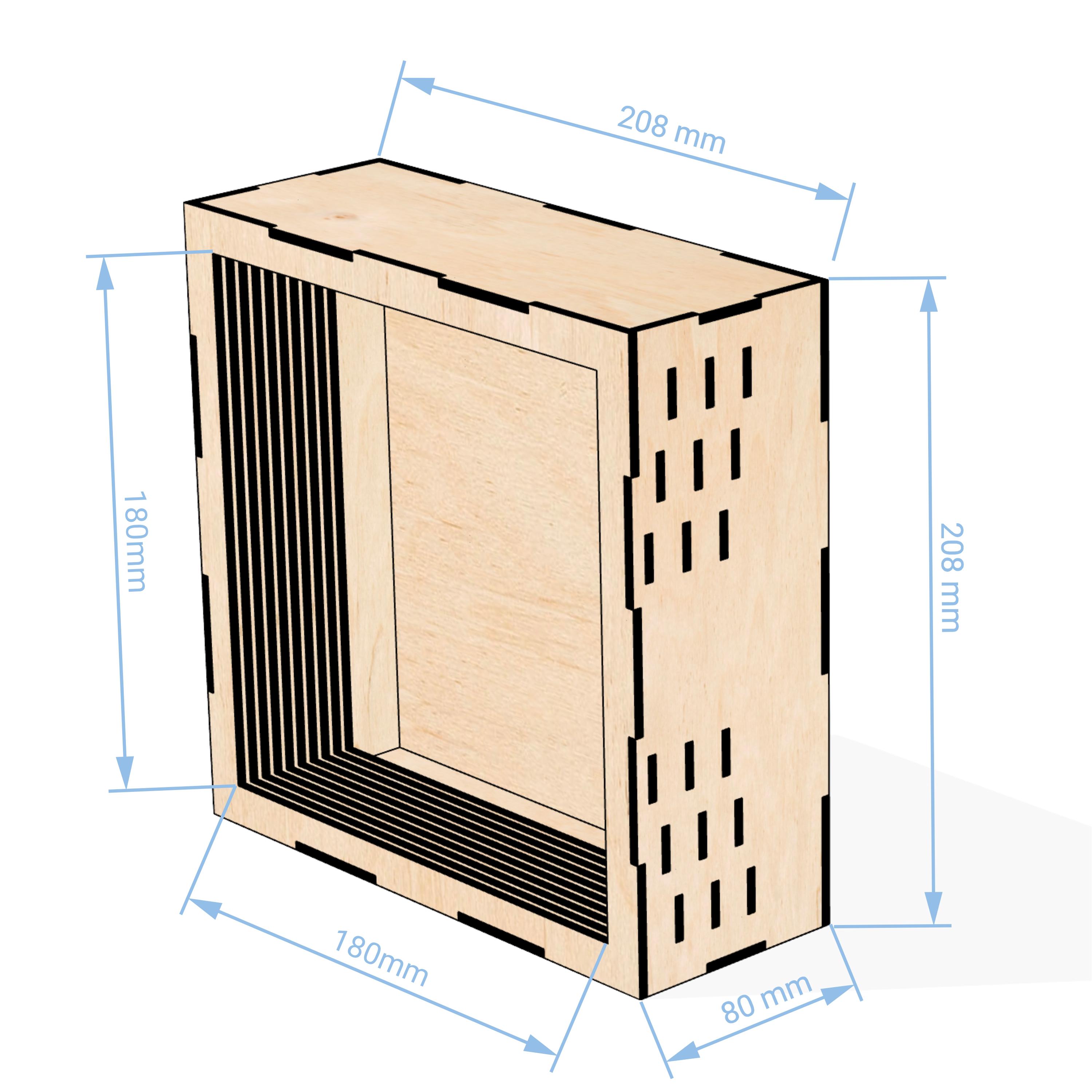 Laser Cut File of Shadow Box Frame With Spacers - 3D Light Box SVG File ...