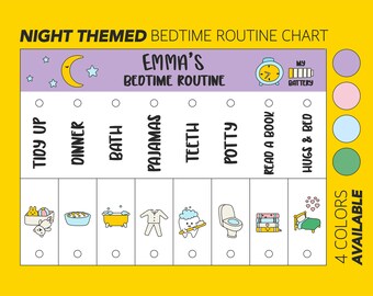 Editable Toddler Bedtime Routine Chart Printable Chore Chart for Kids ...