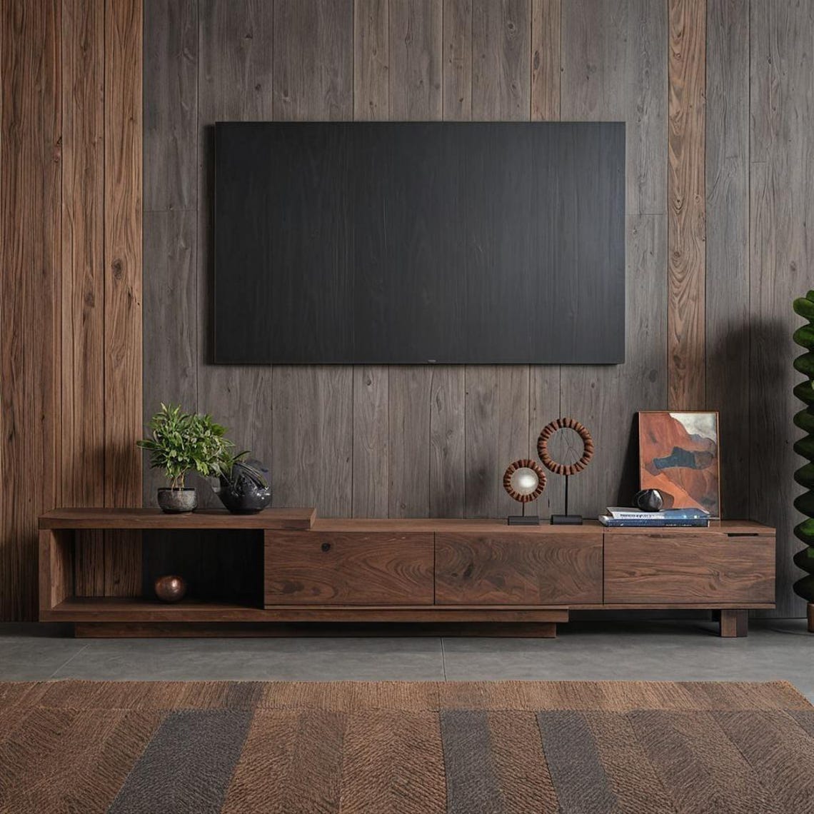 Oak Lowboard / Sideboard / Walnut Console Table / TV Unit / Living Room ...