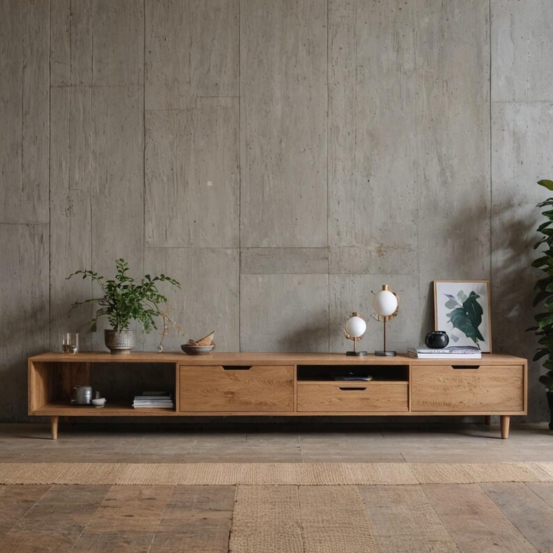 Walnut Lowboard / Sideboard / Oak Console Table / TV Unit / Living Room ...