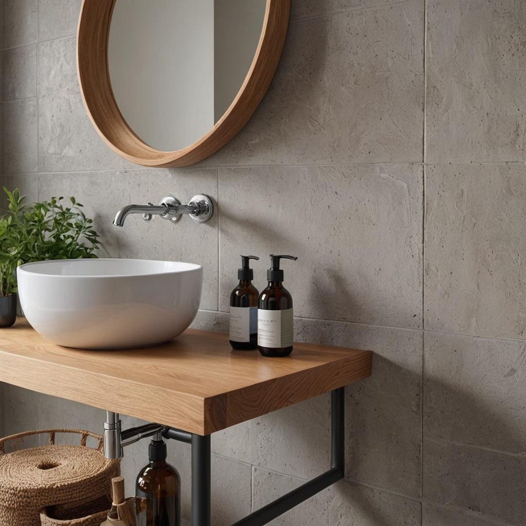 Unique Vanity Top - Solid Oak - Custom Bathroom Furniture - Natural Wood Edge Design ...