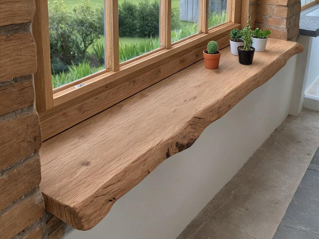 Solid Oak Window Sill, Oak Window Sill, Rustic Wooden Window Sill, Oak ...