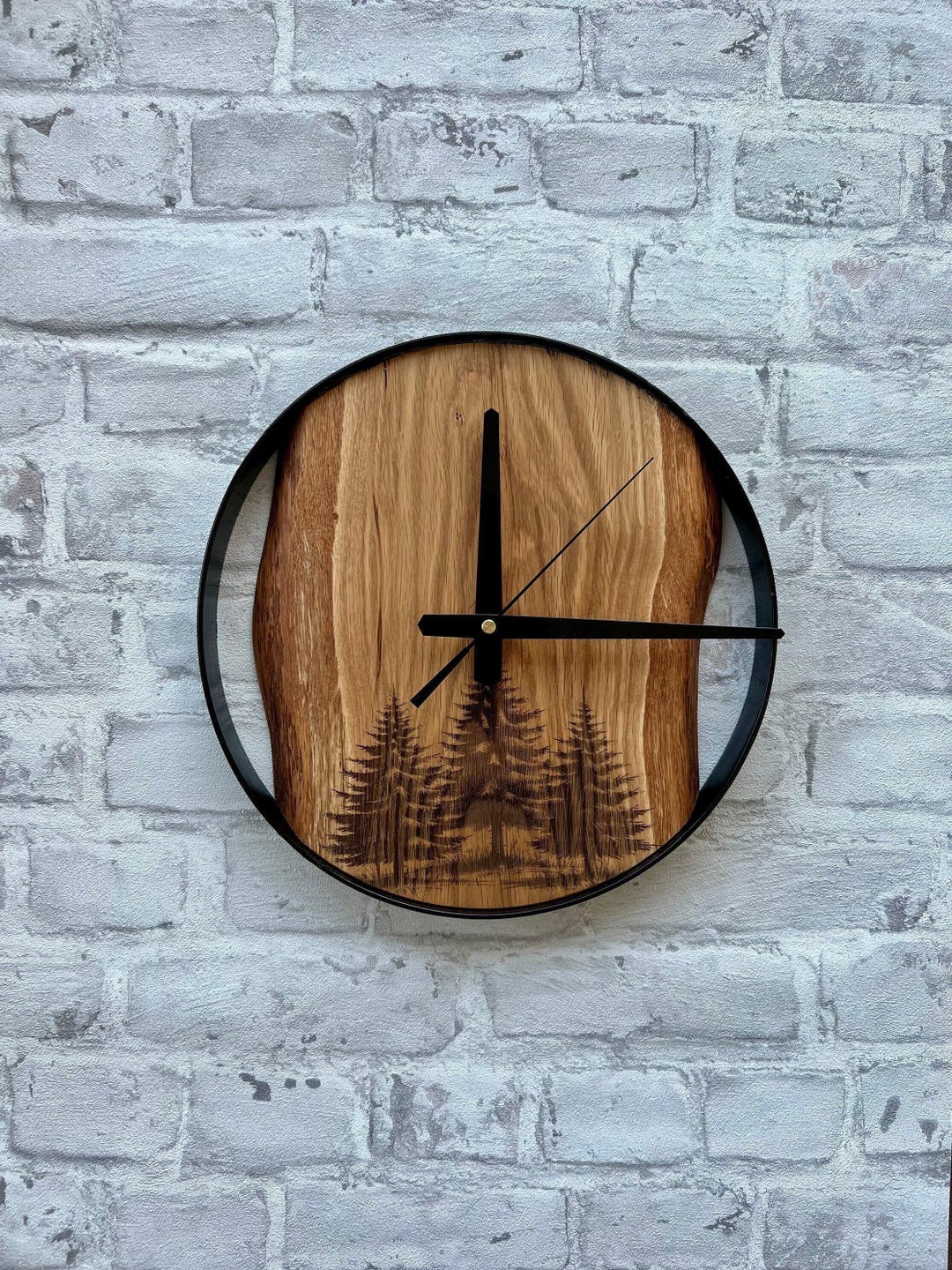 Nature-inspired Wall Clocks, Craved Wood Wall Clocks, Live Edge Wall ...