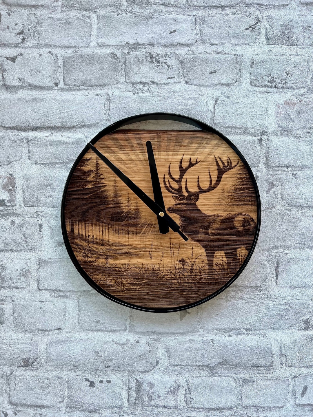 Nature Inspired Wood & Metal Wall Clock Handcrafted Industrial Design ...