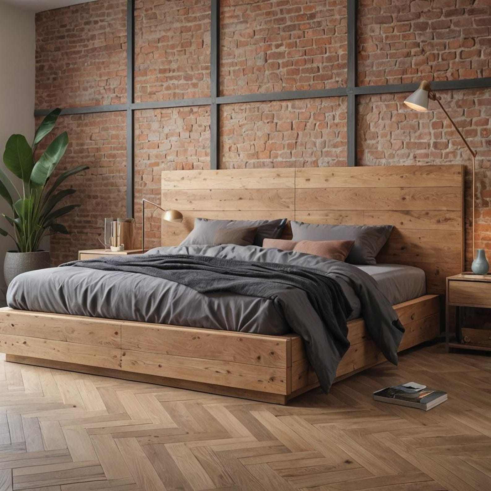 Solid Oak Wood Bed Frame, 100% Custom Bedframe, Low Profile, Avail ...