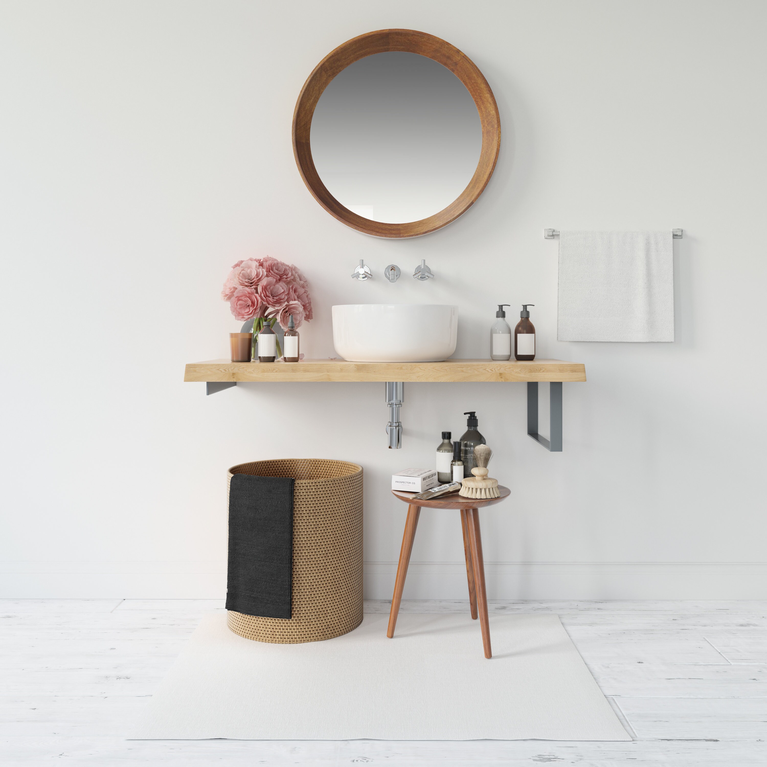 Unique Vanity Top - Solid Oak - Custom Bathroom Furniture - Natural ...