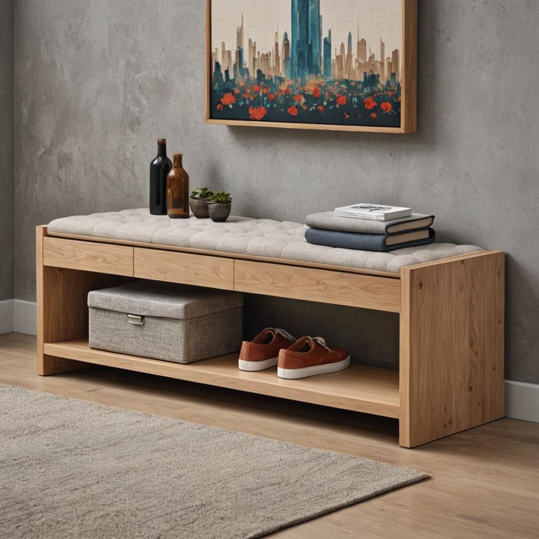 Shoe Rack Bench, Solid Oak Shoe Bench, Shoe Rack With Seat, Shoe Bench ...