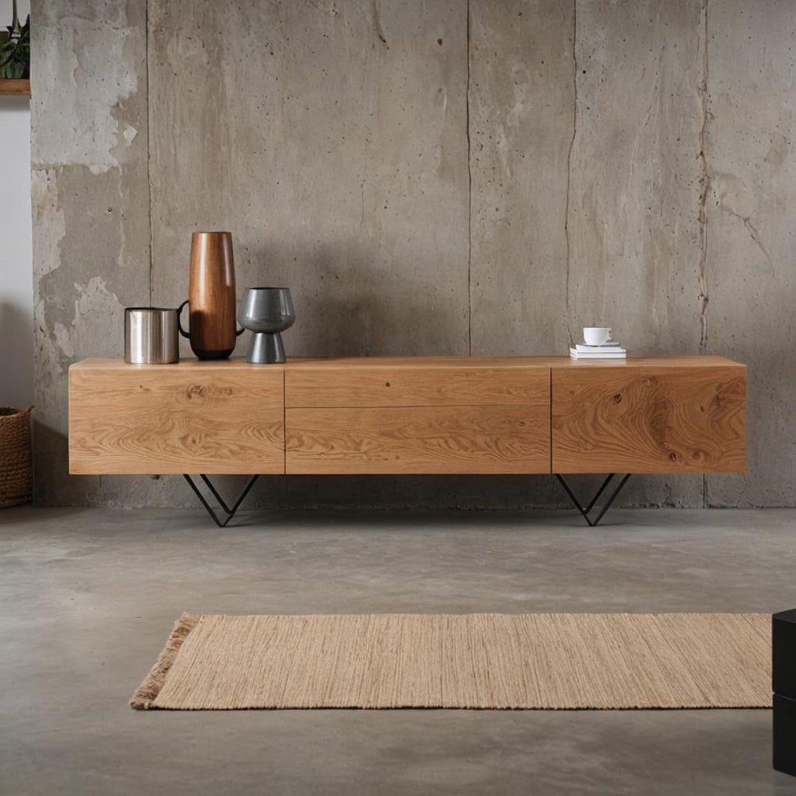 Oak Lowboard / Sideboard / Walnut Console Table / TV Furniture / Living ...
