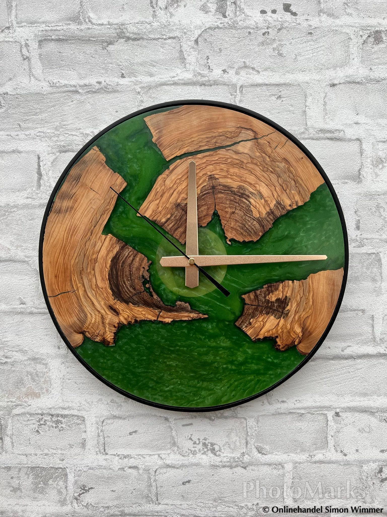 Nature-inspired Wall Clocks, Silent Wall Clock, Epoxy Resin & Live Edge ...