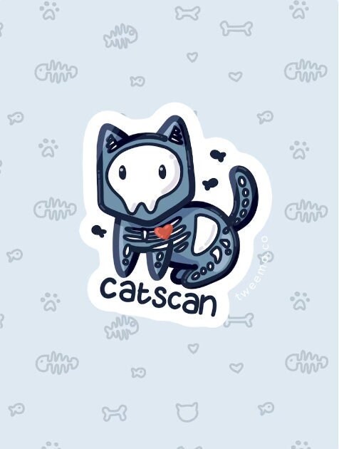 Catscan Cute X-ray Cat Vinyl Water Resistant Sticker - Donation to RAD ...