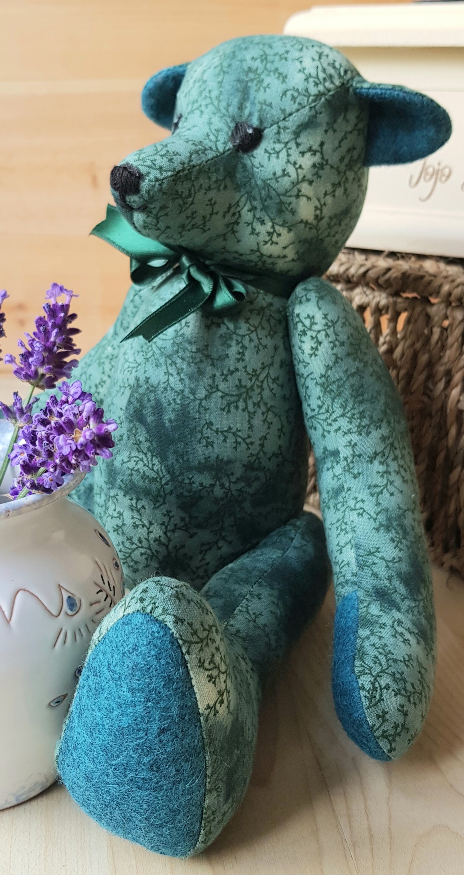 Toy Teddy Bear Bryson the Batik Bear - Etsy UK