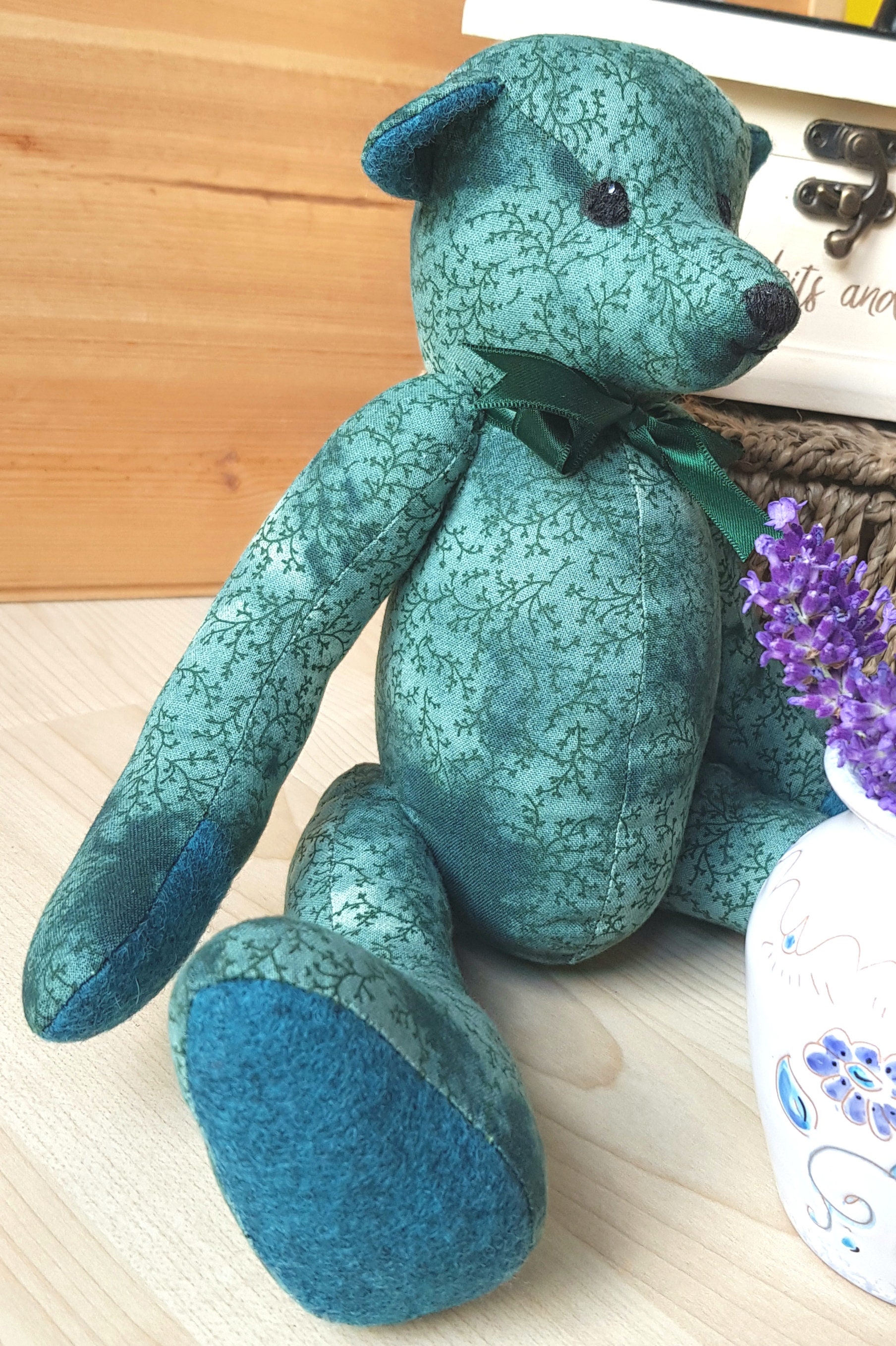 Toy Teddy Bear Bryson the Batik Bear - Etsy UK