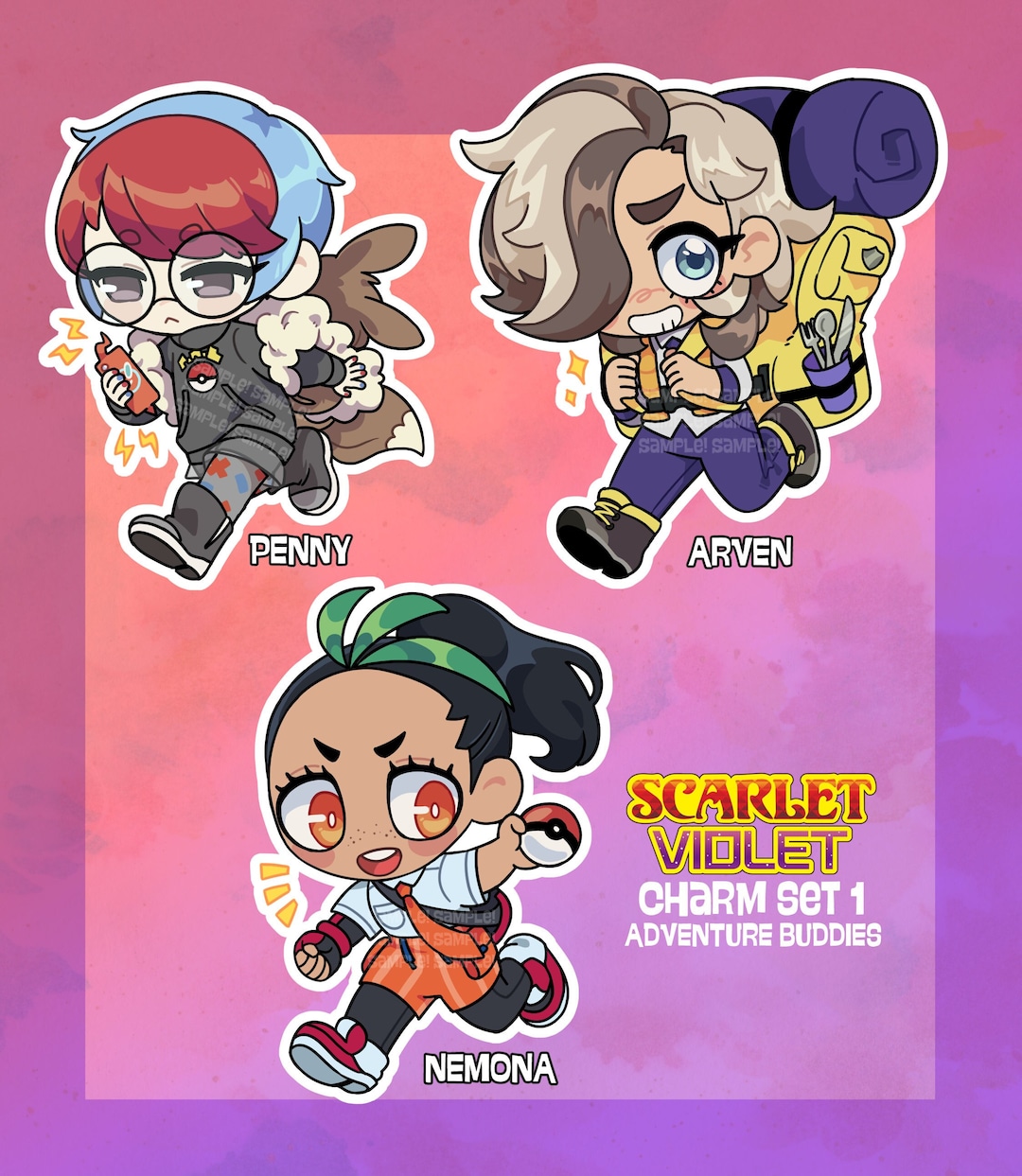 CHARMS: Pokemon S/V Set 1 Arven Nemona Penny - Etsy