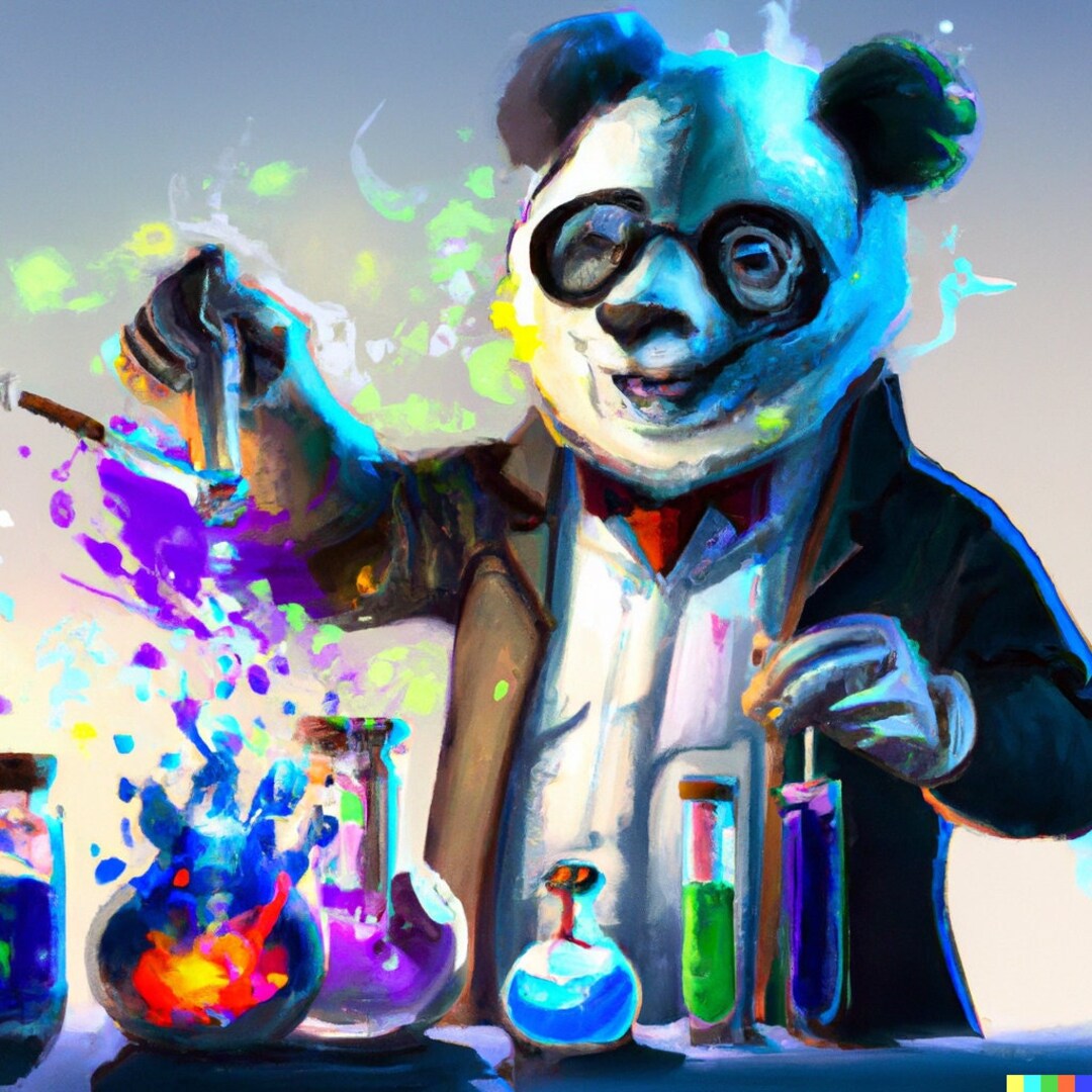 Panda Scientist Sparkling Chemicals Digital Art Mixing - Etsy