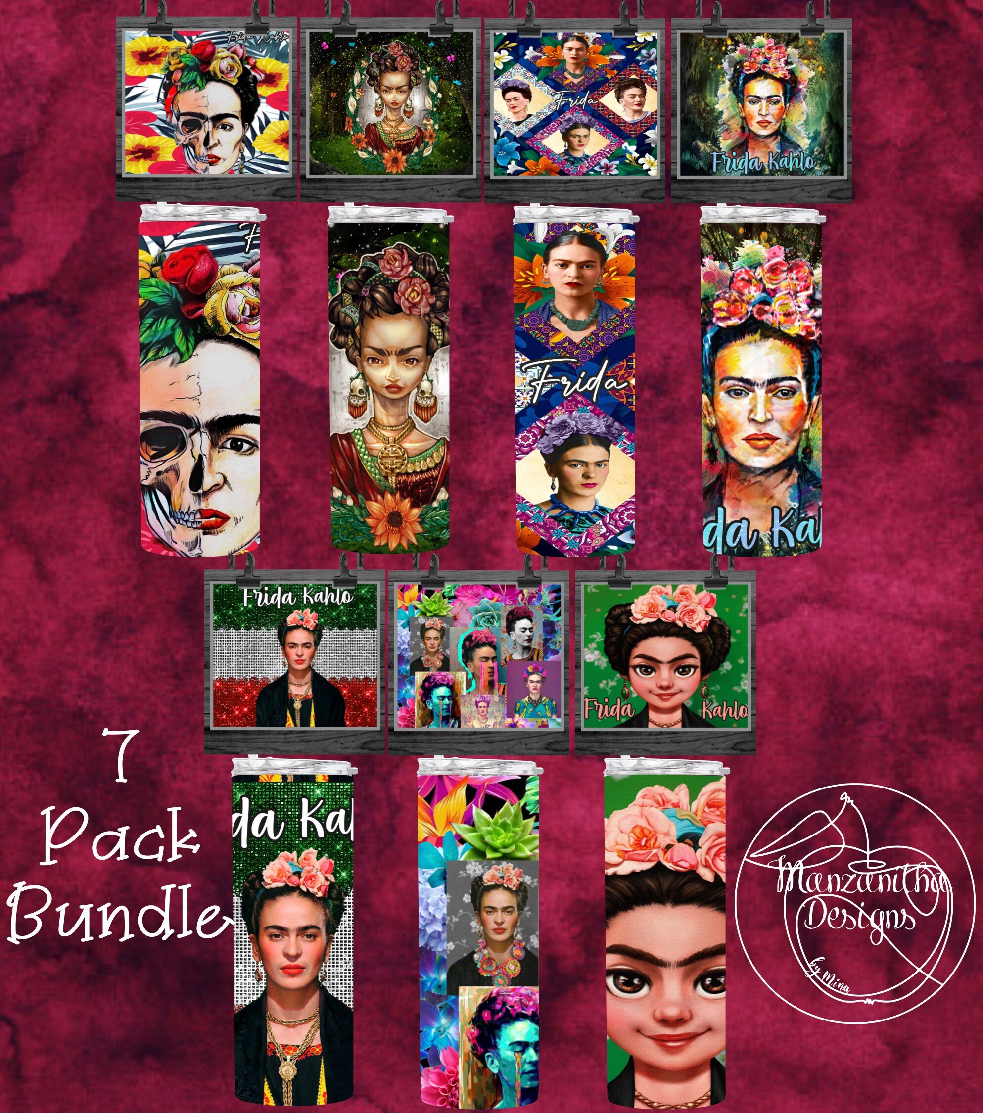Frida Kahlo 7 Designs Bundle 1 7 Pack Mexican Art Mexico - Etsy