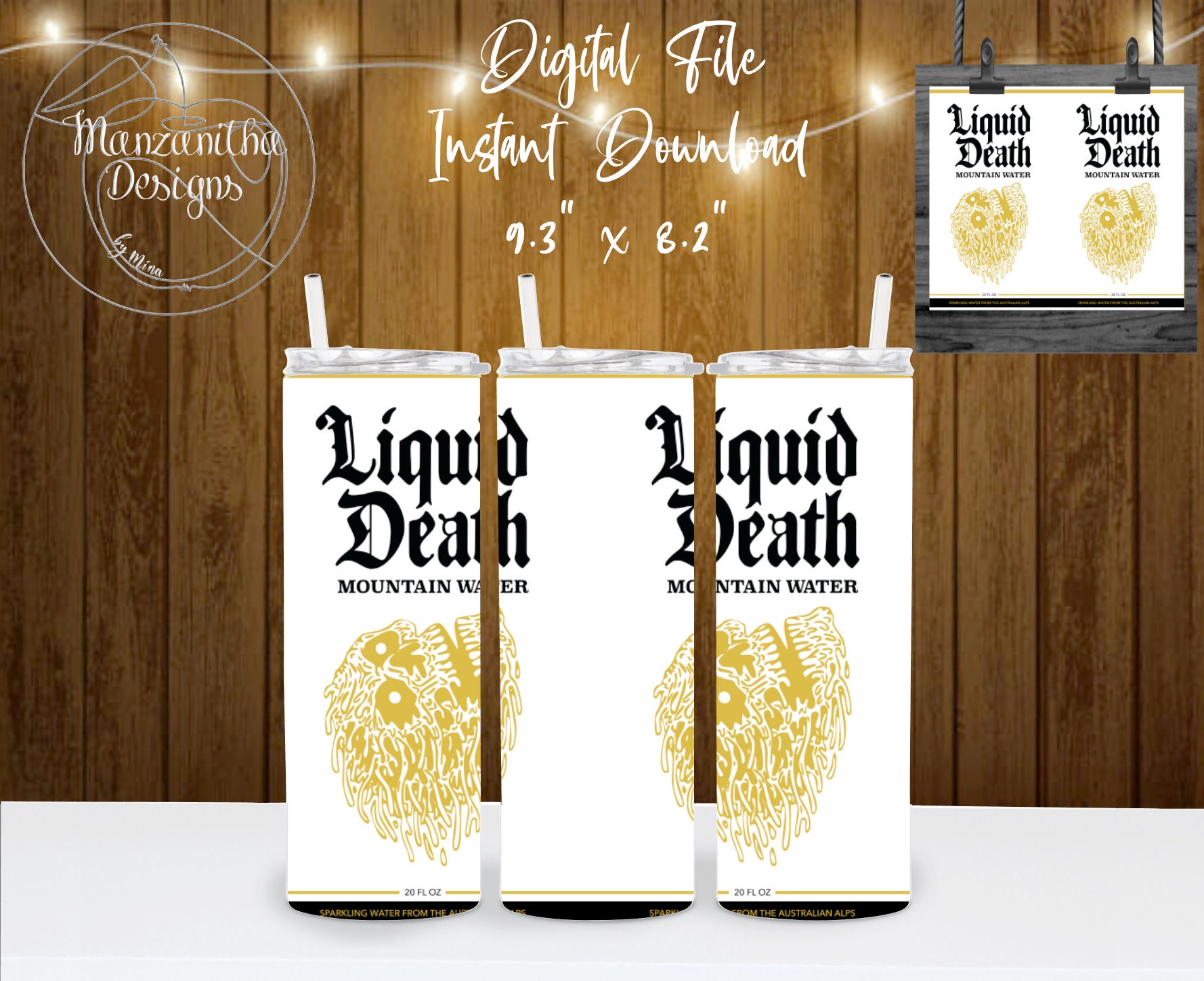 Liquid Death Tumbler Designs | Seamless Sublimation Design |2 Designs ...