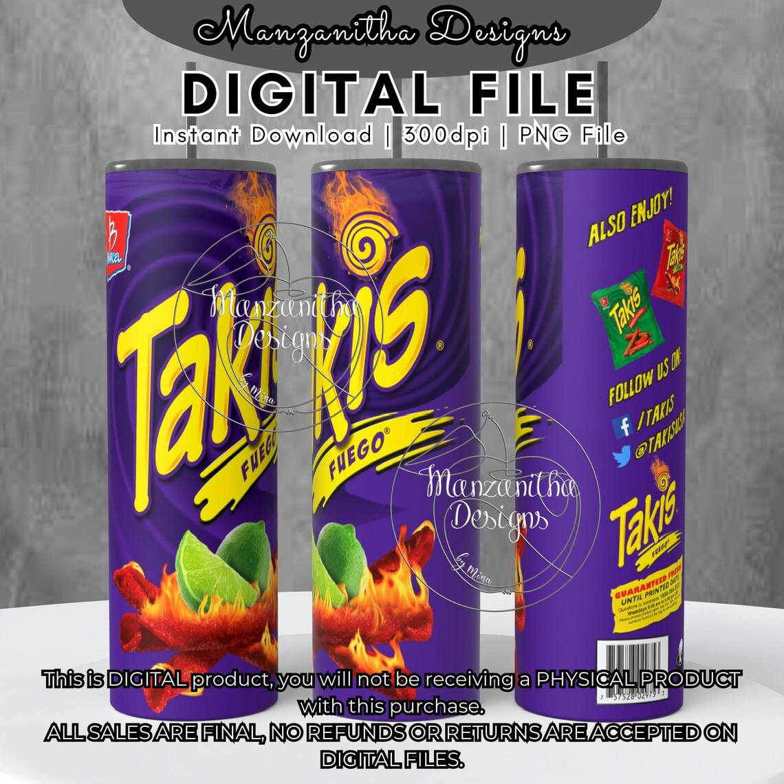 Takis Sublimation Tumbler Full Wrap | 20 Oz Straight Tumbler Wrap | New ...