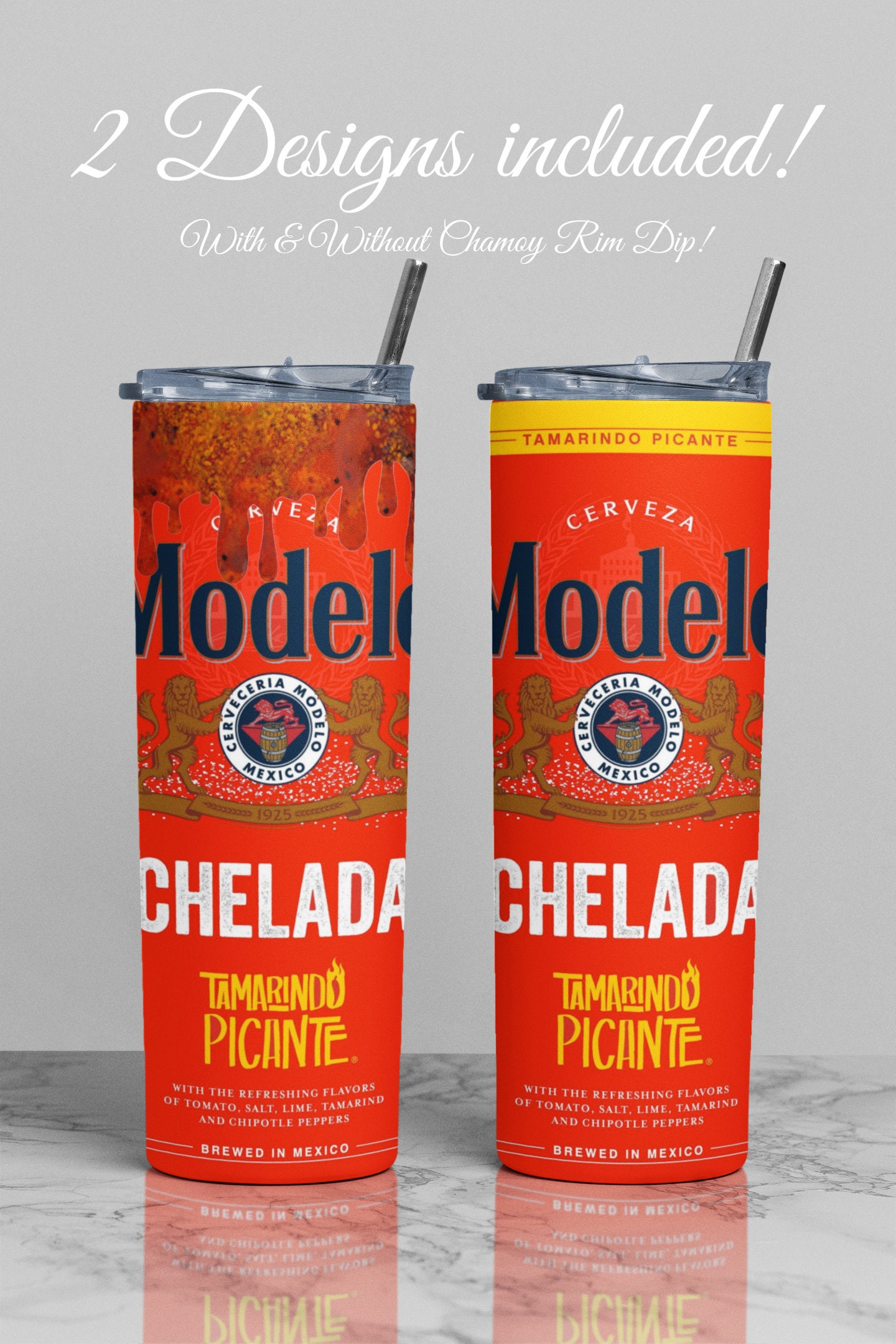 8 Pack Modelo Chelada With and Without Chamoy Rim Seamless Sublimation ...