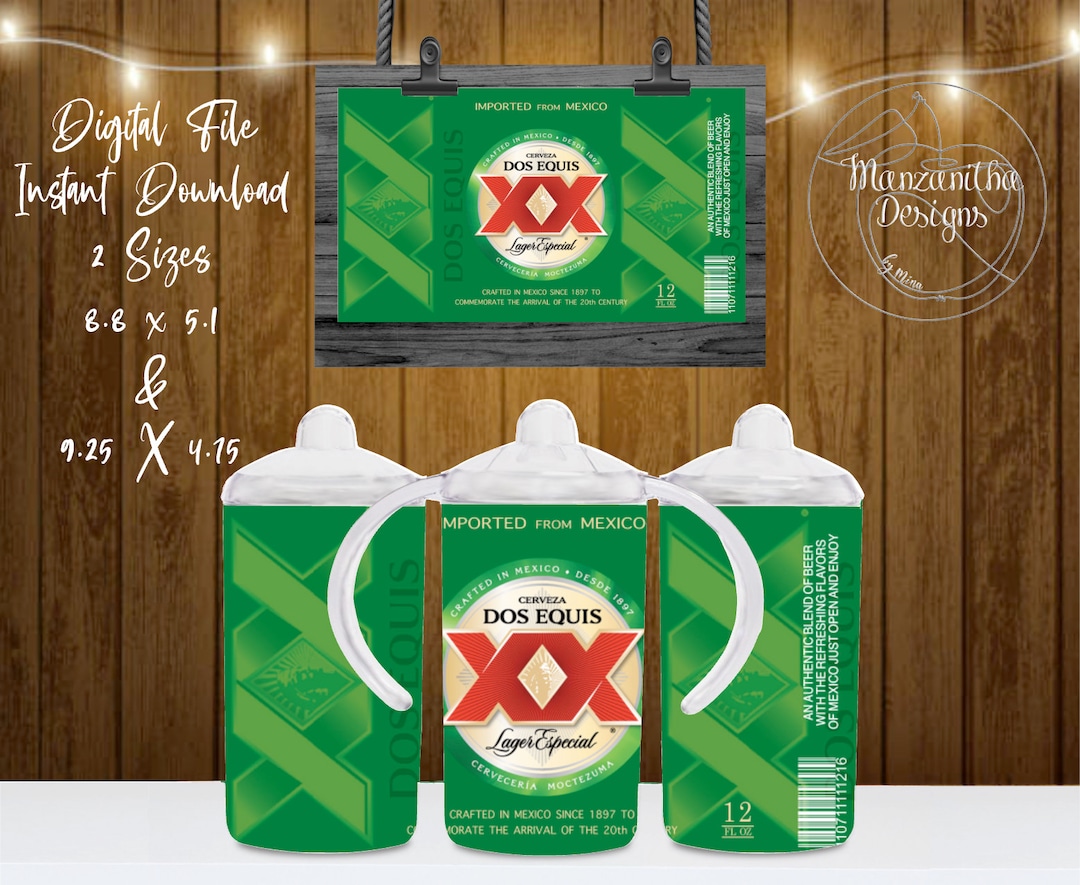 Dos Equis 12 Oz Sippy Cup Designs | Seamless Sublimation Design | 2 ...