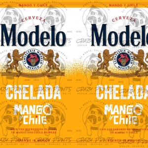 8 Pack Modelo Chelada With and Without Chamoy Rim Seamless Sublimation ...