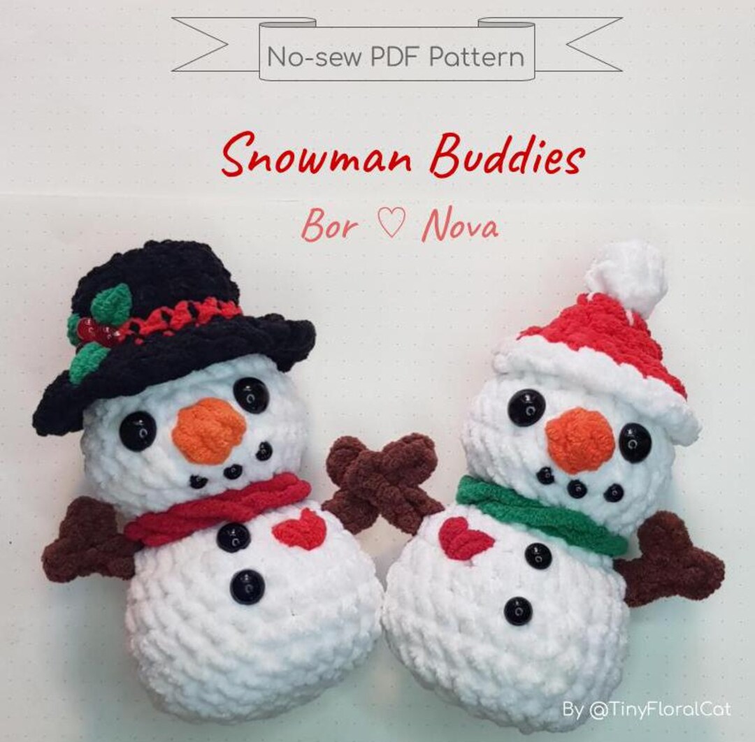 No Sew Snowman Buddies Crochet Pattern: Bor & Nova Amigurumi (PDF) - Etsy