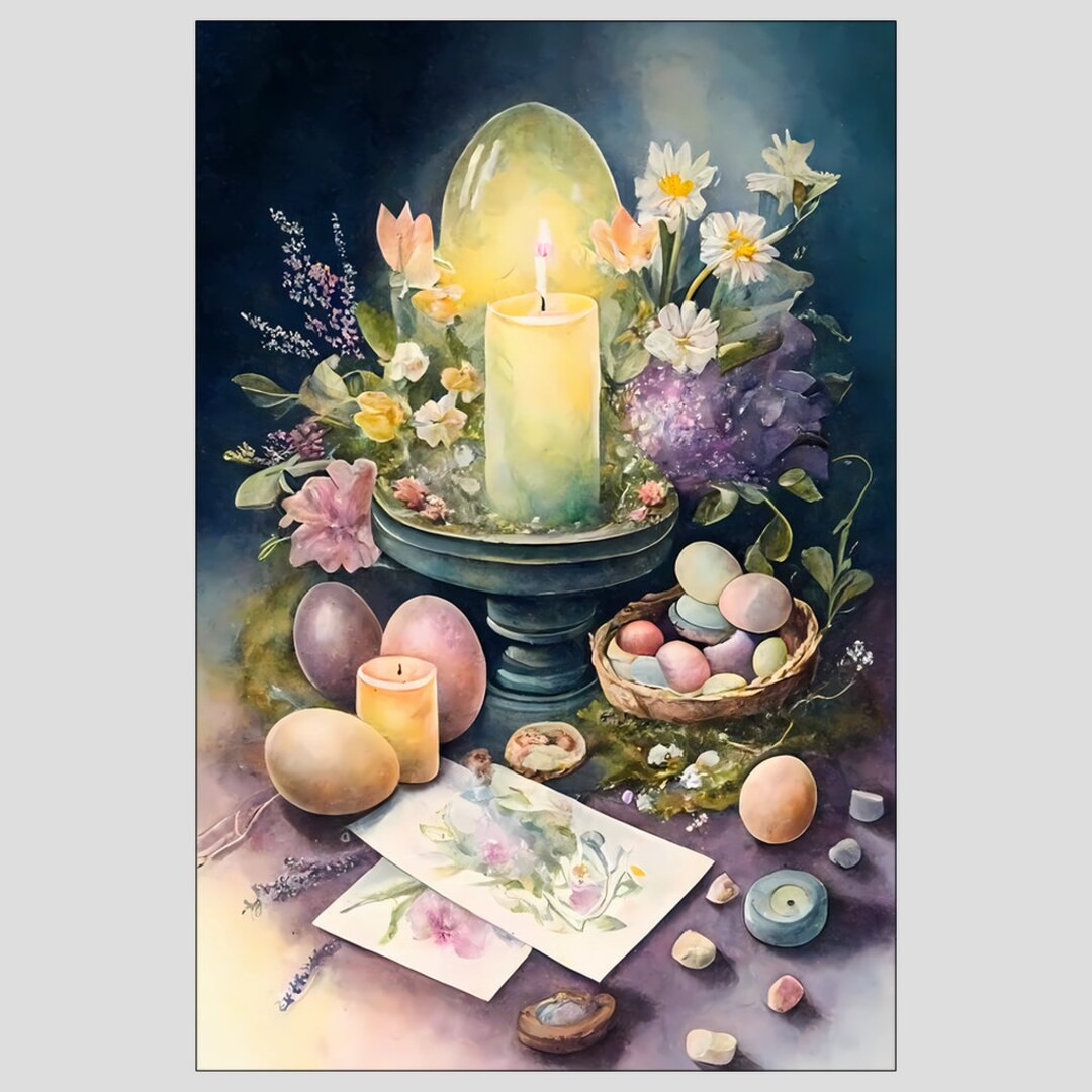 Ostara Altar Art Print: Spring Equinox Sabbat Decor - Etsy