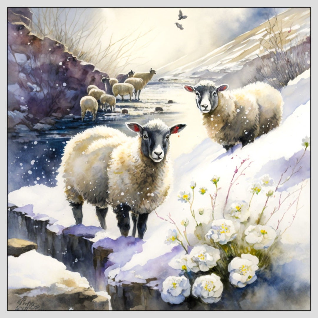 Imbolc Altar Art Sheep on Imbolc Near A Stream Pagan Wiccan Witch ...