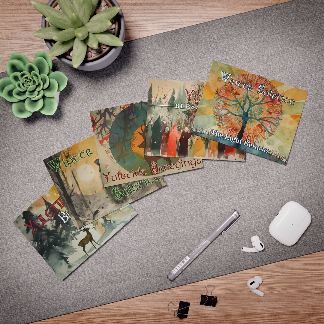 Pagan Yule Cards Pack of 5 | Witchy Yule Card | Yule Holiday Card ...
