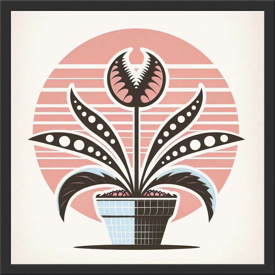 Mid-century Modern Venus Flytrap Digital Art - Unique Plant Lover Gift ...