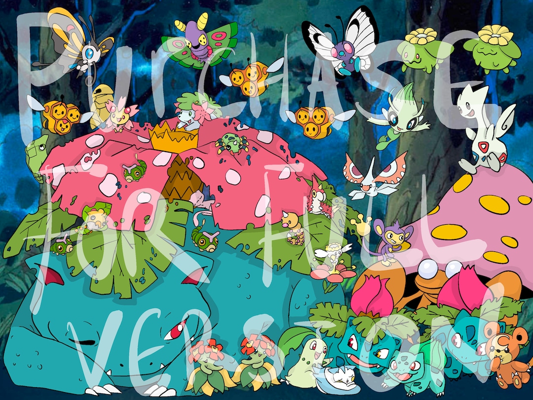 Pokémon Forest Scene Digital Print Etsy
