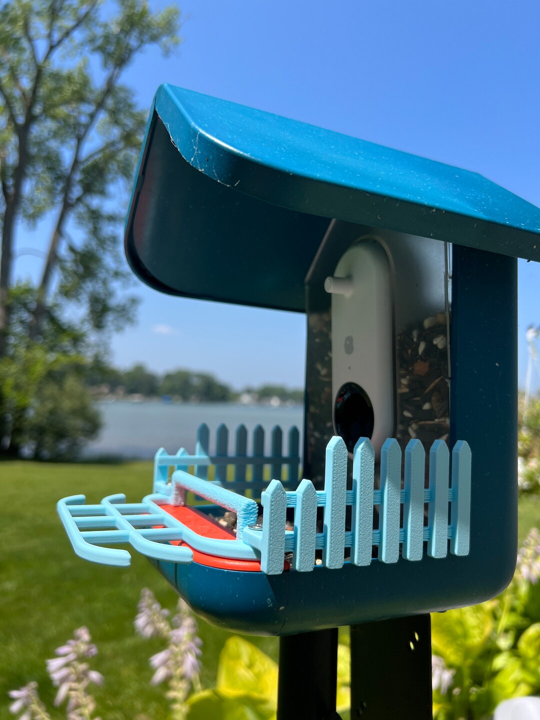 Bird Buddy Picket Fence & Double Perch Combo light Blue - Etsy