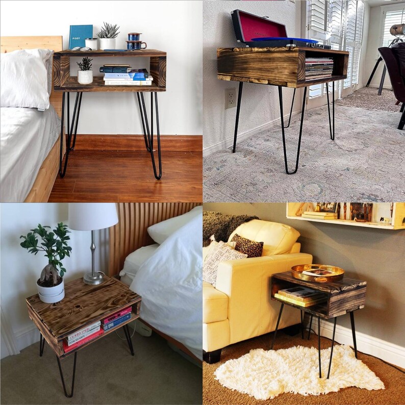 Pallet Night Stand - Reclaimed Pine Wood Side/end Table | Rustic ...