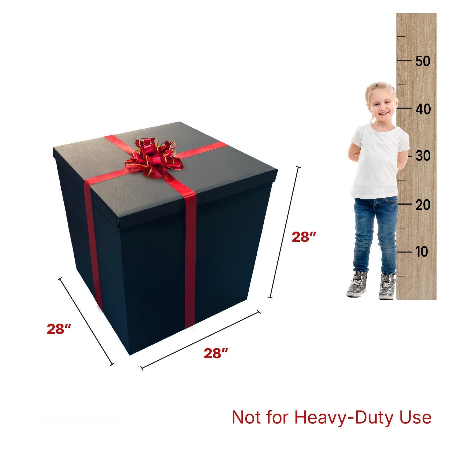 Extra Large Gift Box 28x28x28"—giant, Jumbo, Black Gift Box W/ Lid for ...