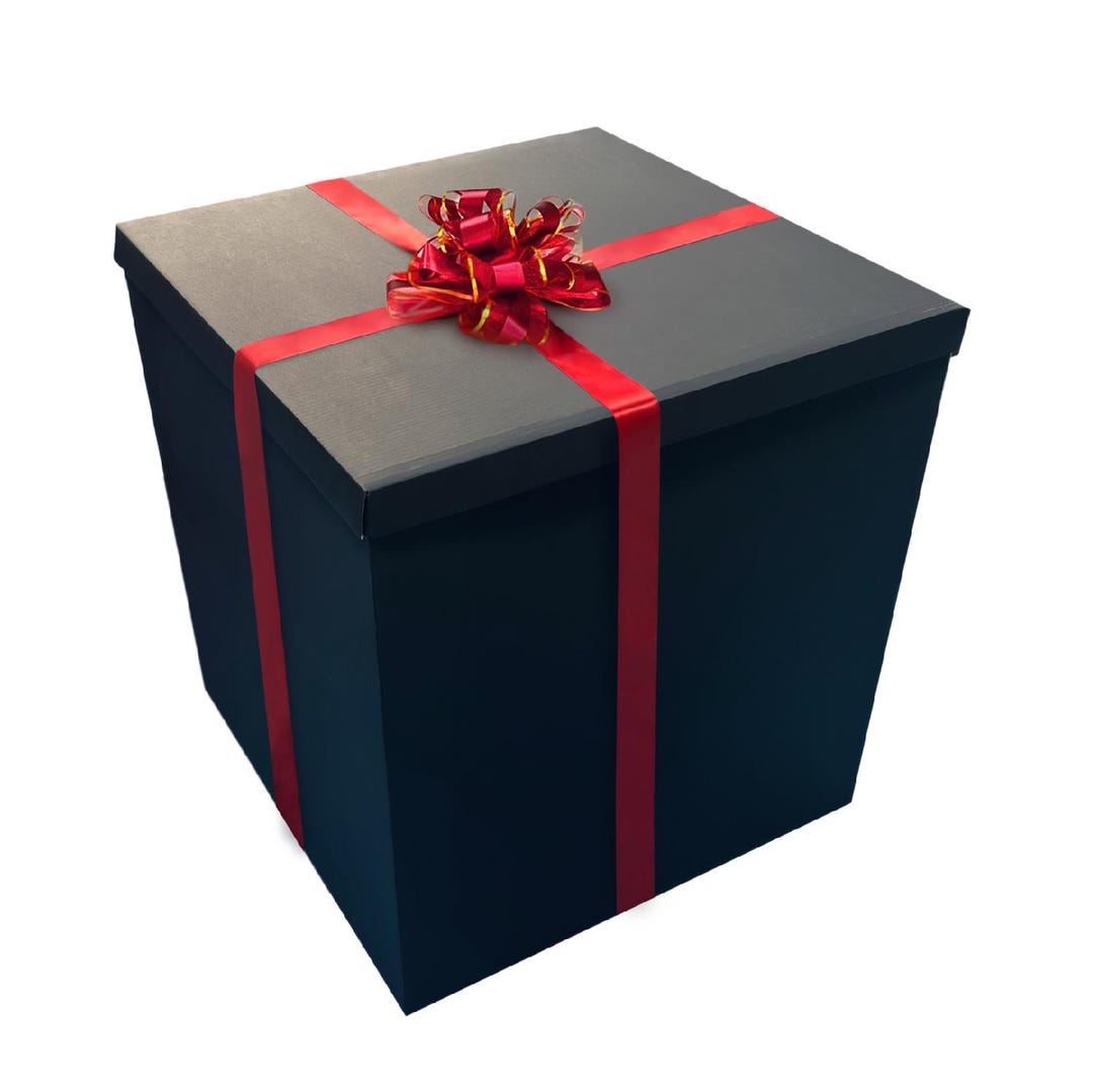 Extra Large Gift Box 28x28x28"—giant, Jumbo, Black Gift Box W/ Lid for ...