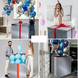 Extra Large Gift Box 28x28x28"—giant, Jumbo, Silver Gift Box W/ Lid for ...