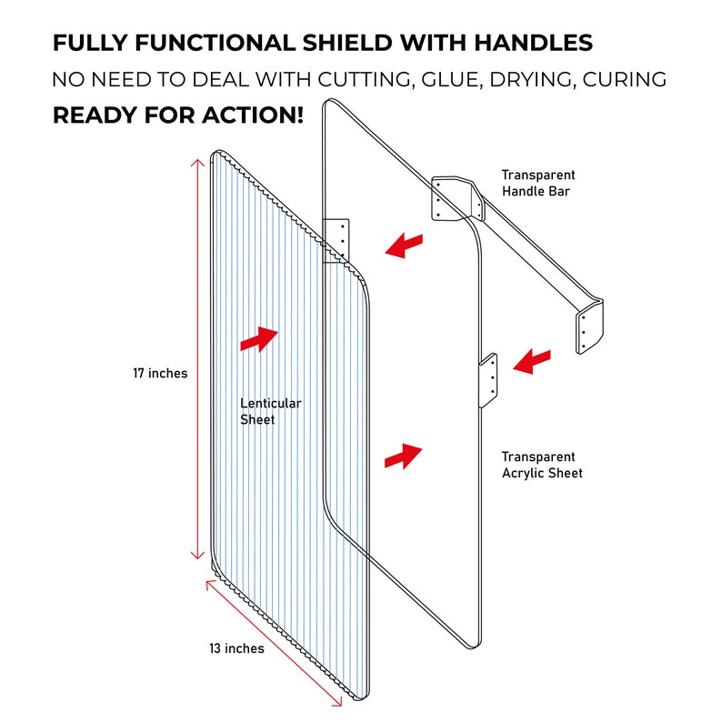 Invisibility Shield With Handles - 17"x13" - Shield Made With 90LPI ...