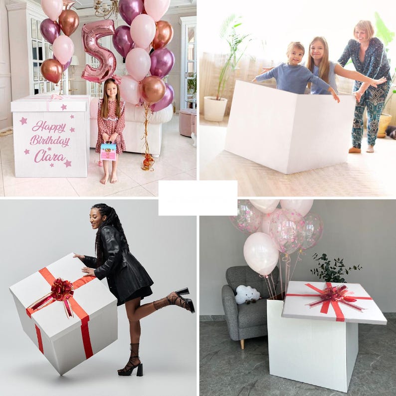 Extra Large Gift Box 28x28x28"—giant, Jumbo, White Gift Box W/ Lid for ...