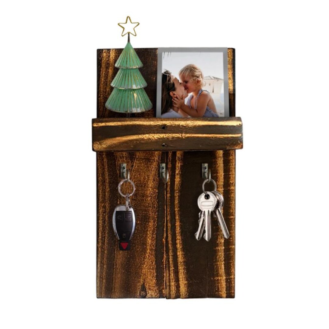 Pallet Wood Key Holder - 15"x8" Reclaimed Wood Charred Finish | Rustic ...