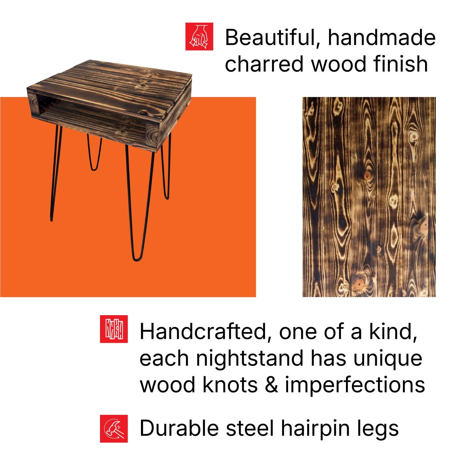 Pallet Night Stand - Reclaimed Pine Wood Side/end Table | Rustic ...
