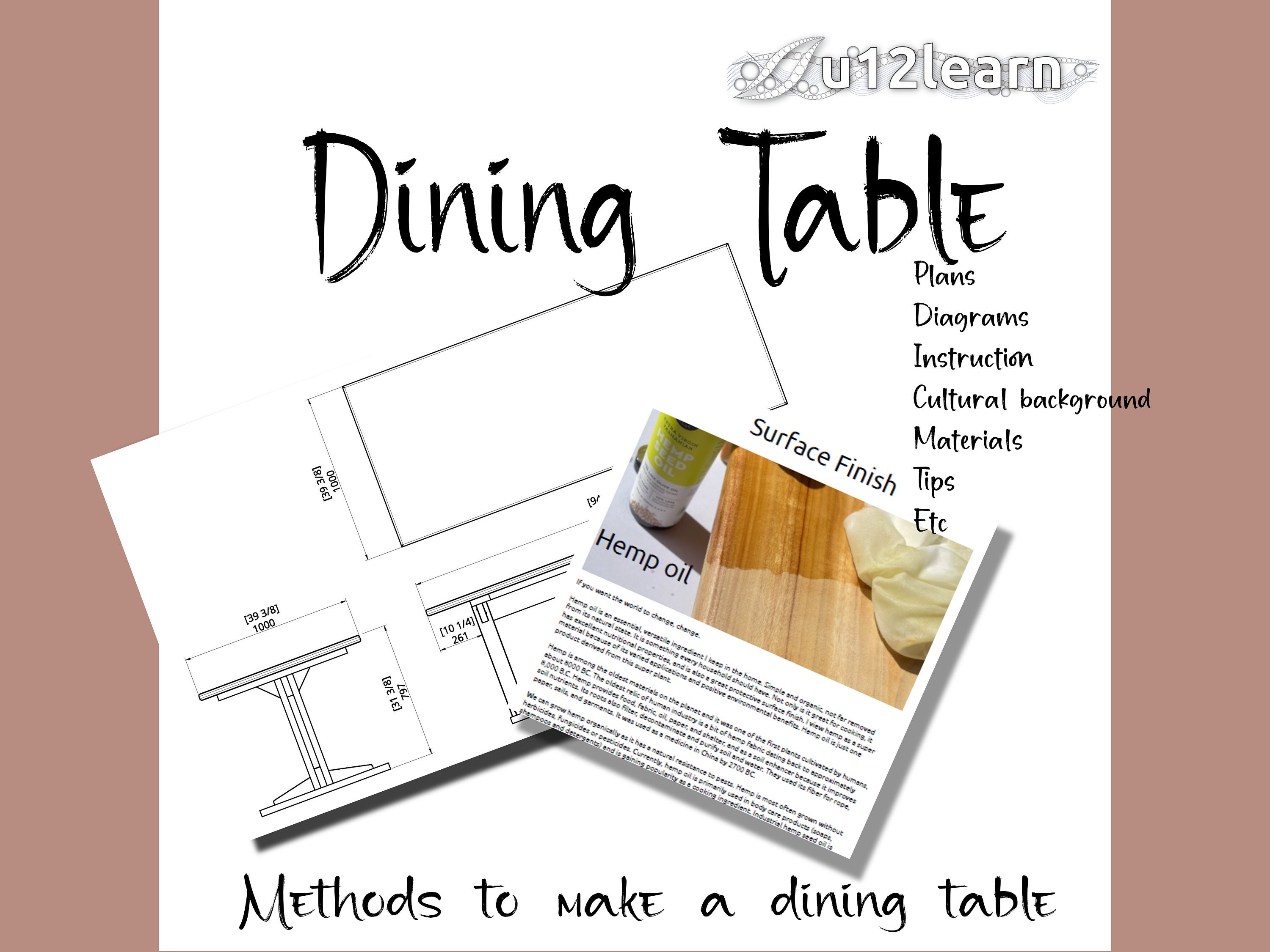 Wooden Dining Table Plans - Etsy
