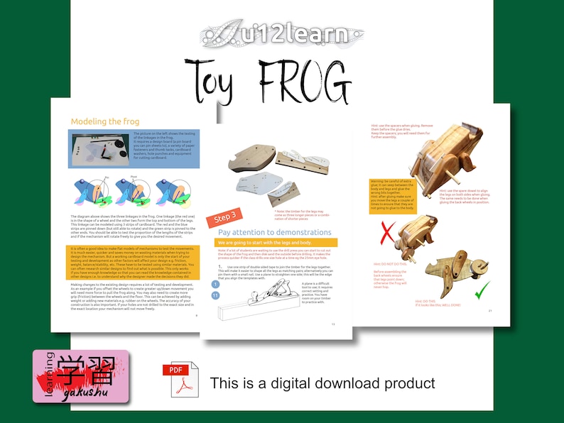 Wooden Mechanical Frog Plans - Etsy