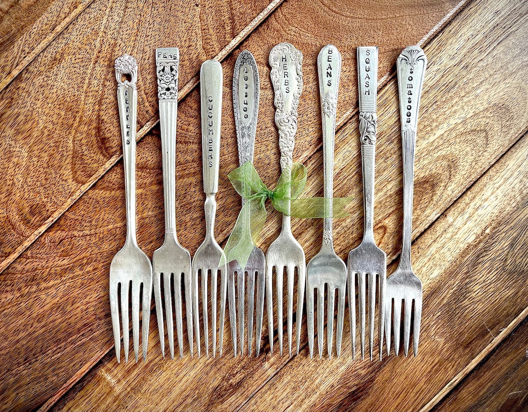 Set of 8 Hand Stamped Vintage Garden Markers - Etsy