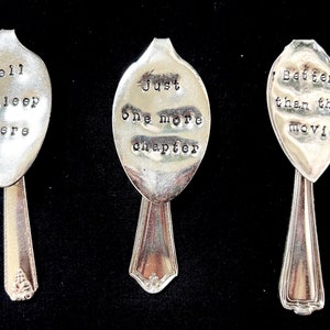 Hand Stamped Antique Spoon Bookmark *custom Options Available - Etsy