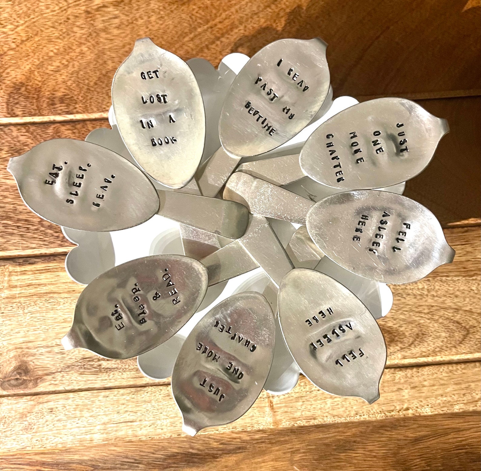 Hand Stamped Antique Spoon Bookmark custom Options Available - Etsy