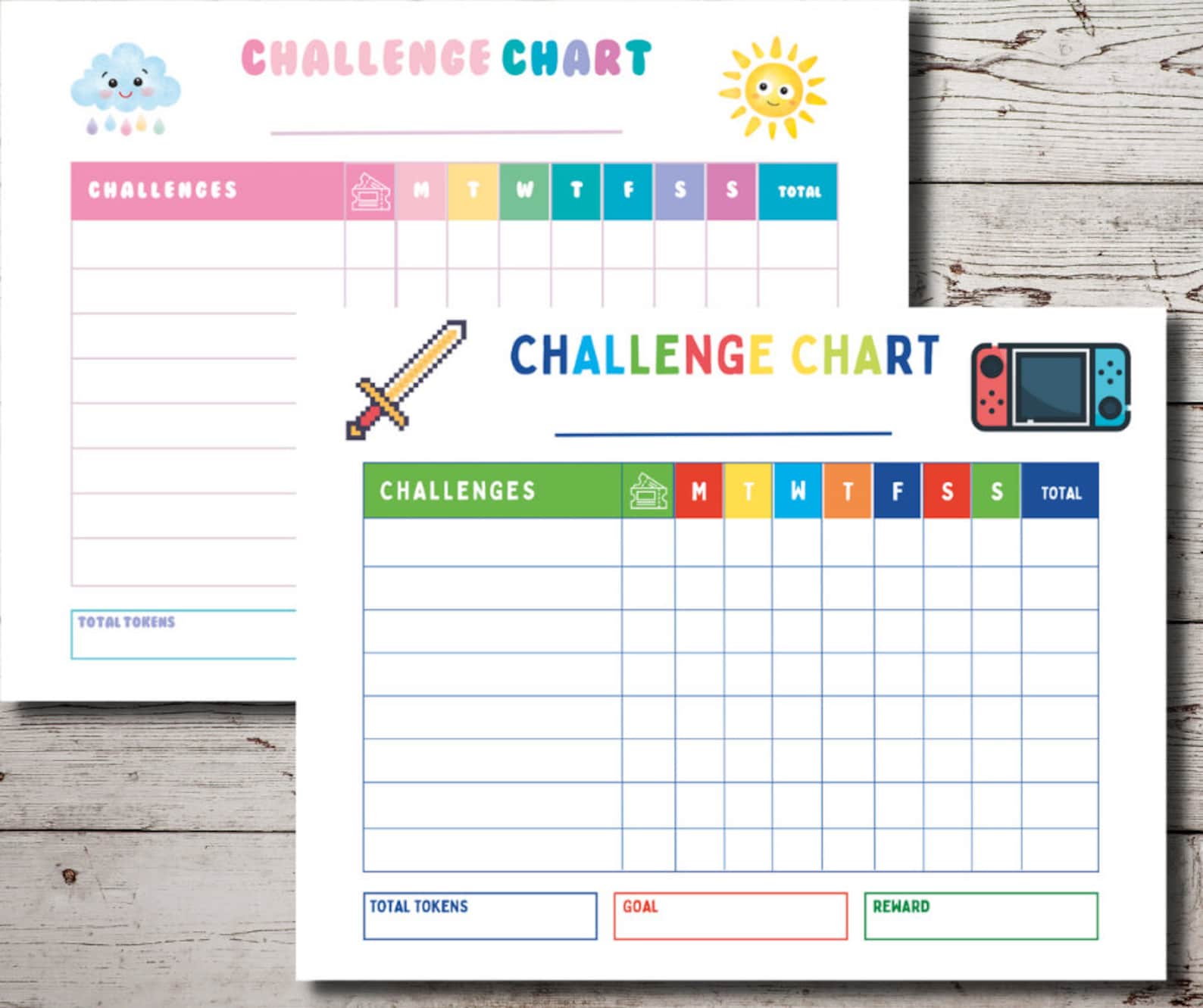 Screen Time Chart Challenge Chart Chore Chart Behavior Chart for Kids ...
