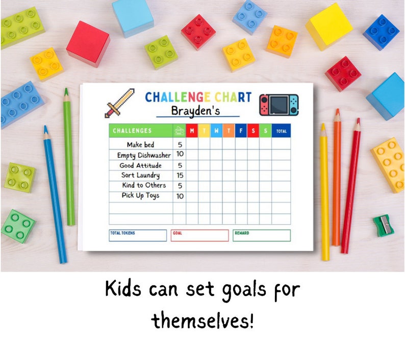 Screen Time Chart Challenge Chart Chore Chart Behavior Chart for Kids ...