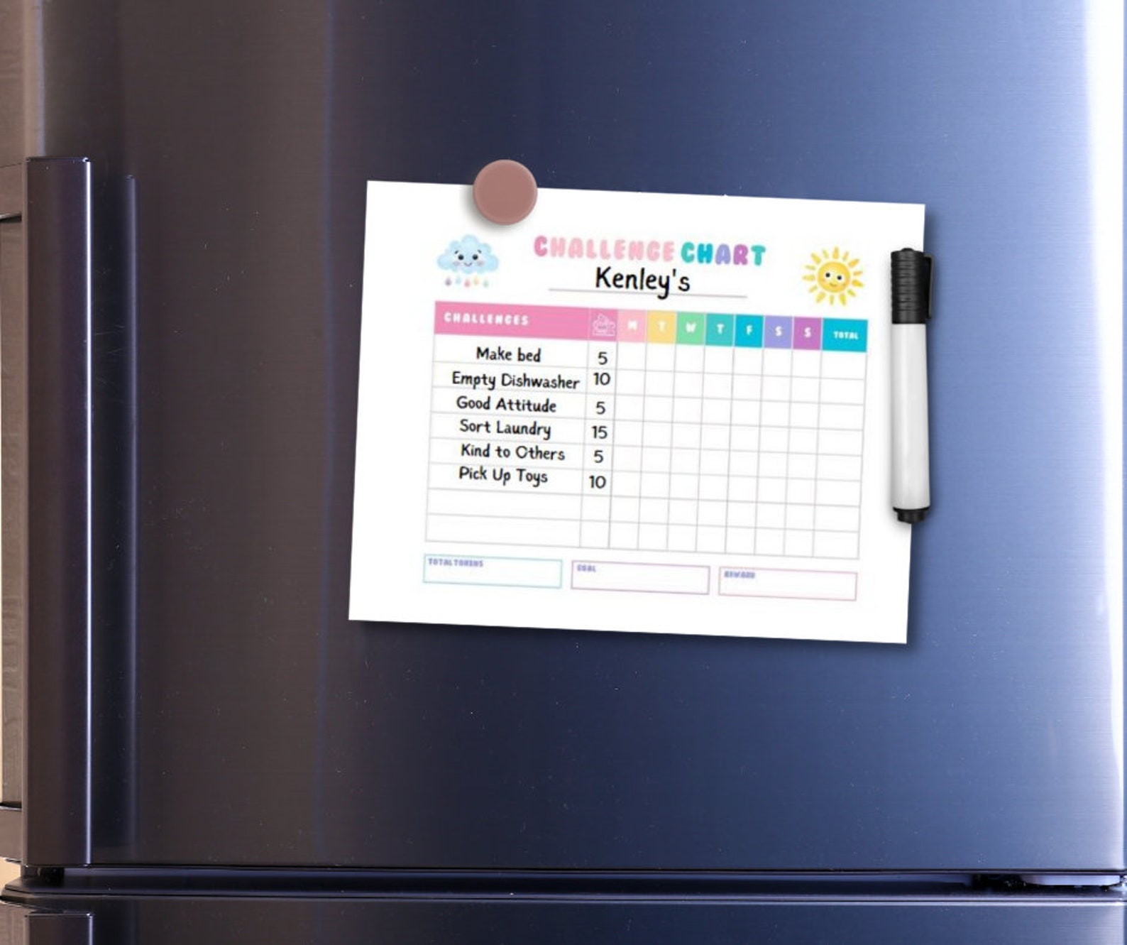 Screen Time Chart Challenge Chart Chore Chart Behavior Chart for Kids ...