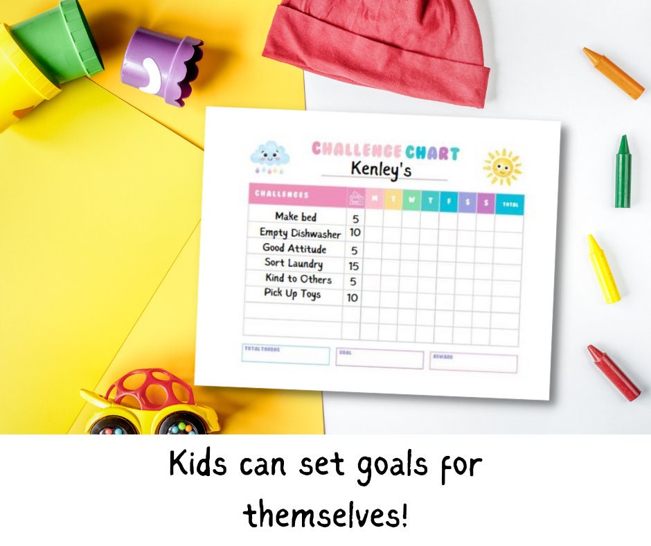 Screen Time Chart Challenge Chart Chore Chart Behavior Chart for Kids ...